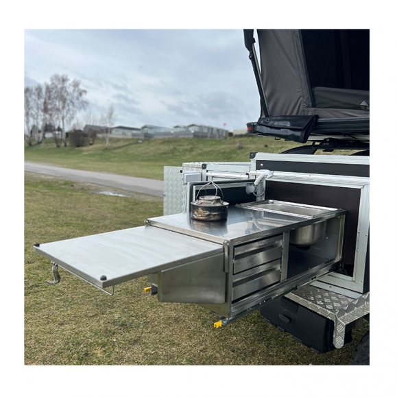 Camping Kjøkken, Uttrekkbart, Med Vask